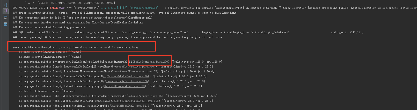 java.sql.Timestamp cannot be cast to java.lang.Long · Issue #11448 ...