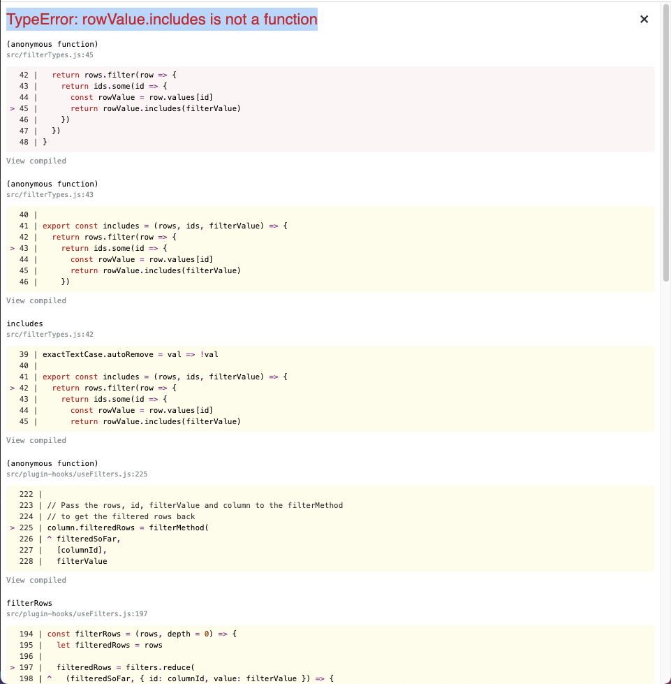 TypeError: rowValue.includes is not a function · Issue #3222 · TanStack ...