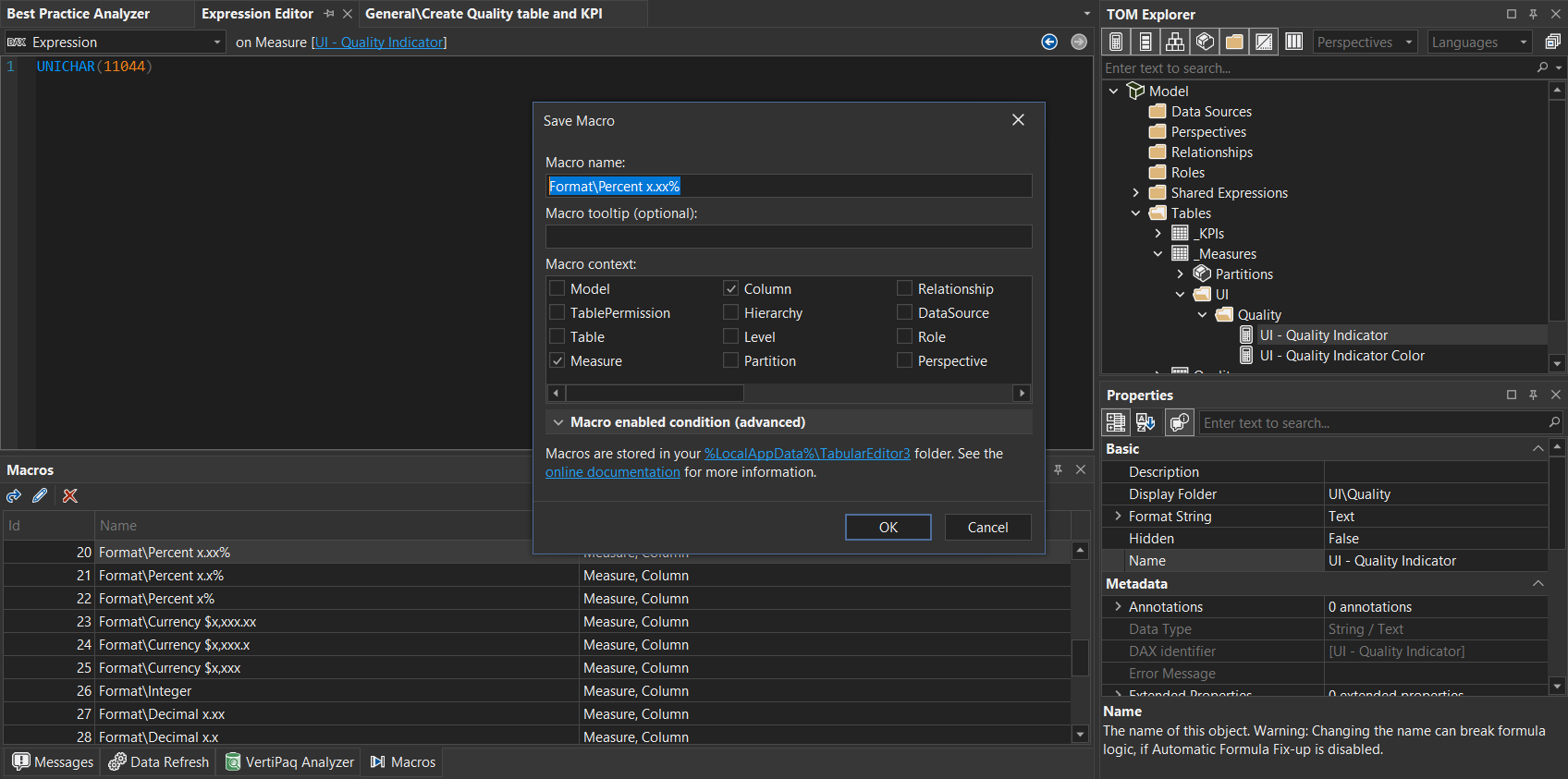 Macro context disappeared · Issue #1151 · TabularEditor/TabularEditor3 · GitHub