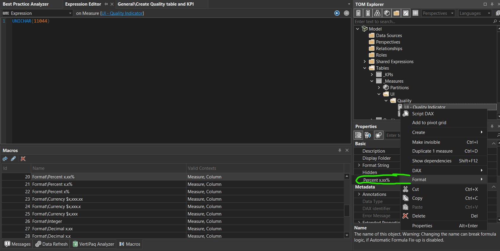 Macro context disappeared · Issue #1151 · TabularEditor/TabularEditor3 · GitHub