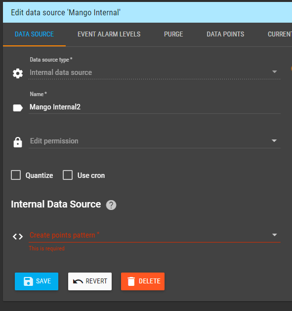Can T Edit An Internal Ds As The Create Points Pattern Is Empty And Is Marked As Required