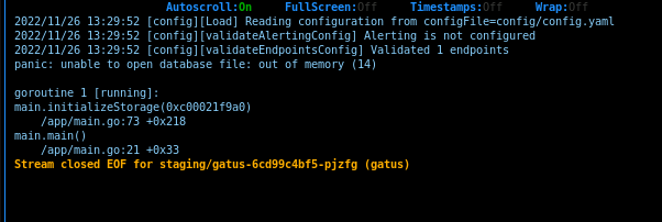 Panic Unable To Open Database File Out Of Memory 14 · Issue 48 9825