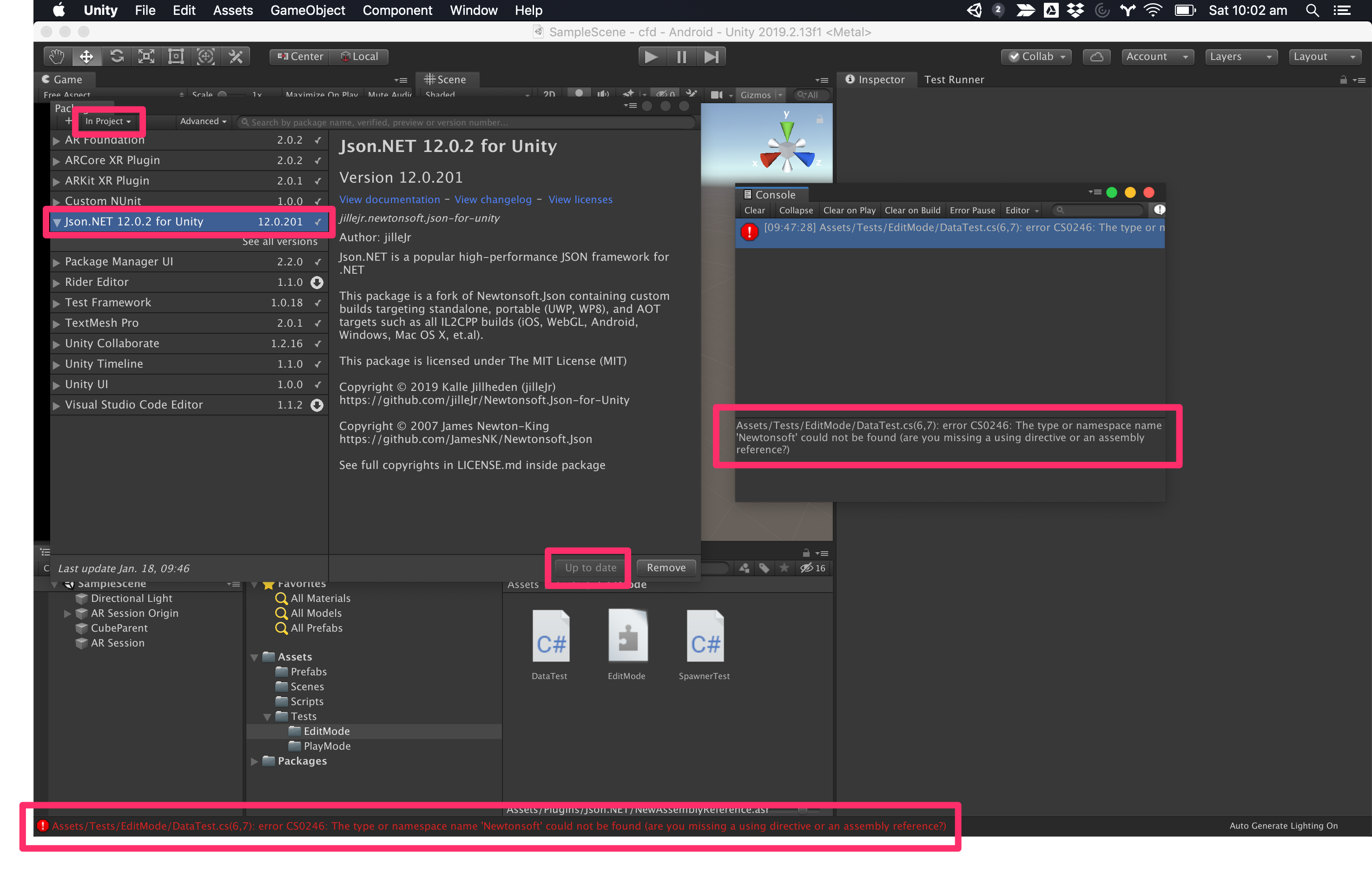 Using Newtonsoft Json In Tests The Type Or Namespace Name Newtonsoft