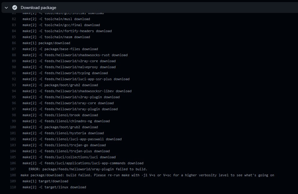 编译报错 · Issue #7652 · coolsnowwolf/lede · GitHub