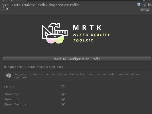 Default diagnostics profile needs to be locked · Issue #2864 · microsoft/MixedRealityToolkit ...