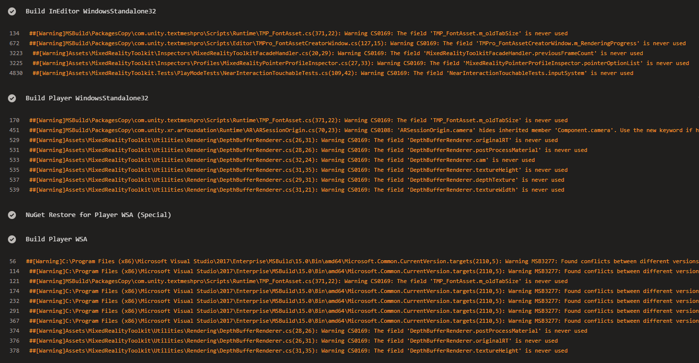 Build warnings present in CI during NuGet build · Issue #6517 ...