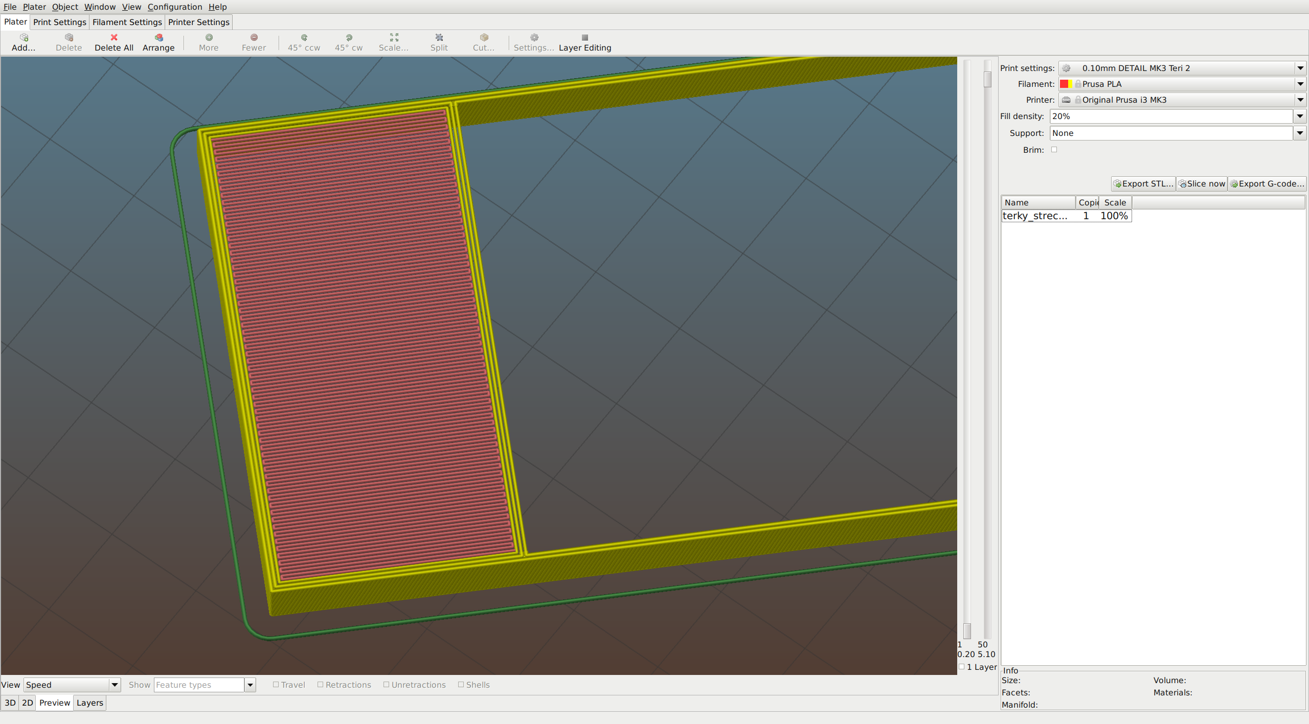 Bridges broken when Vertical shells Perimeters is greater than ...