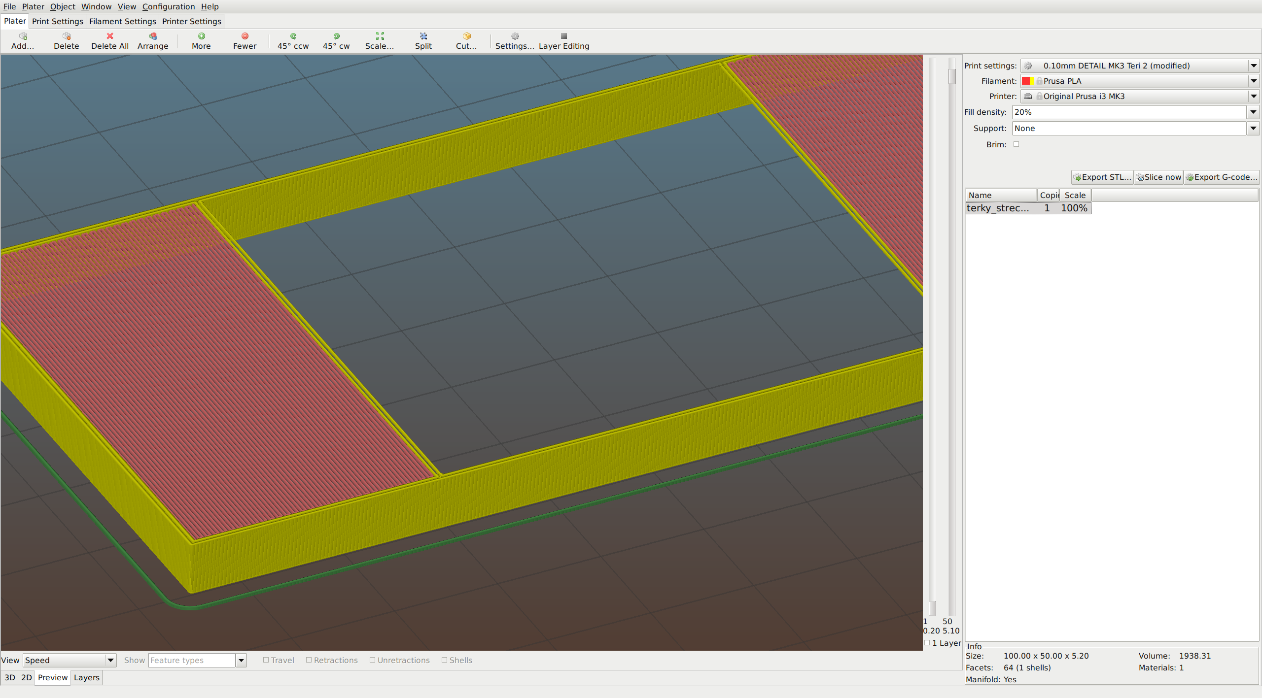 Bridges broken when Vertical shells Perimeters is greater than ...