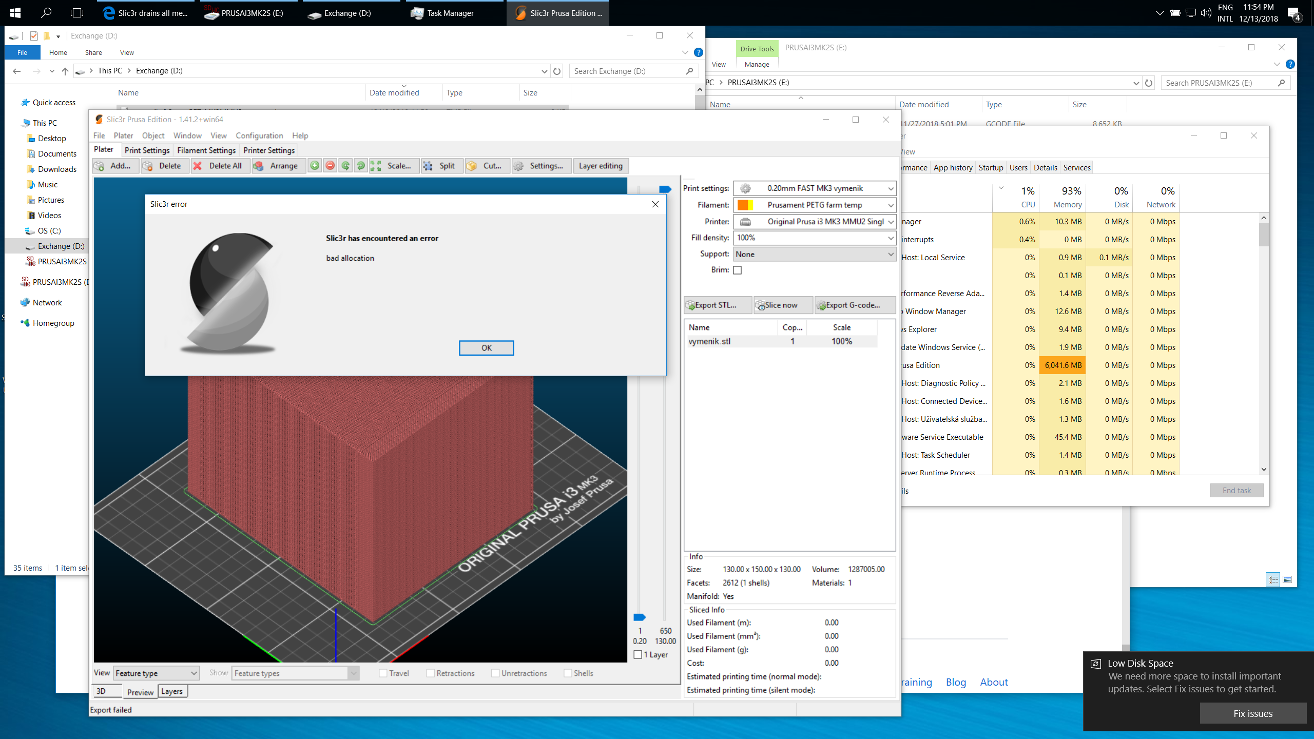 Slic3r drains all memory available and crashes · Issue #1472 · prusa3d/PrusaSlicer · GitHub