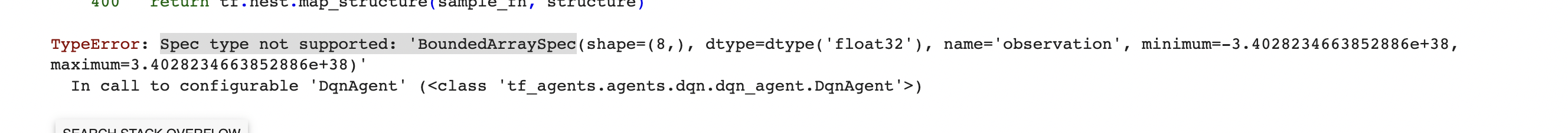 Error - Spec type not supported: 'BoundedArraySpec' · Issue #740 ...