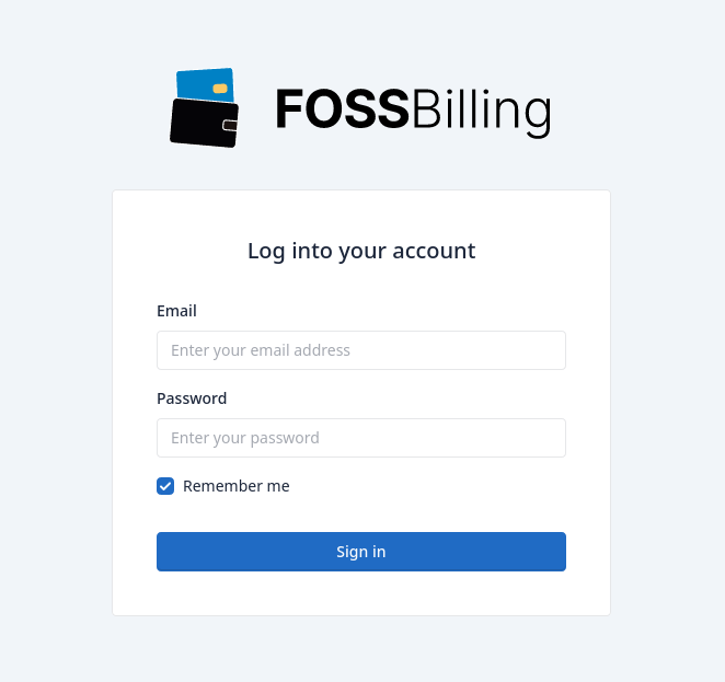 Minor changes to the admin login layout by evrifaessa · Pull Request #453 · FOSSBilling ...