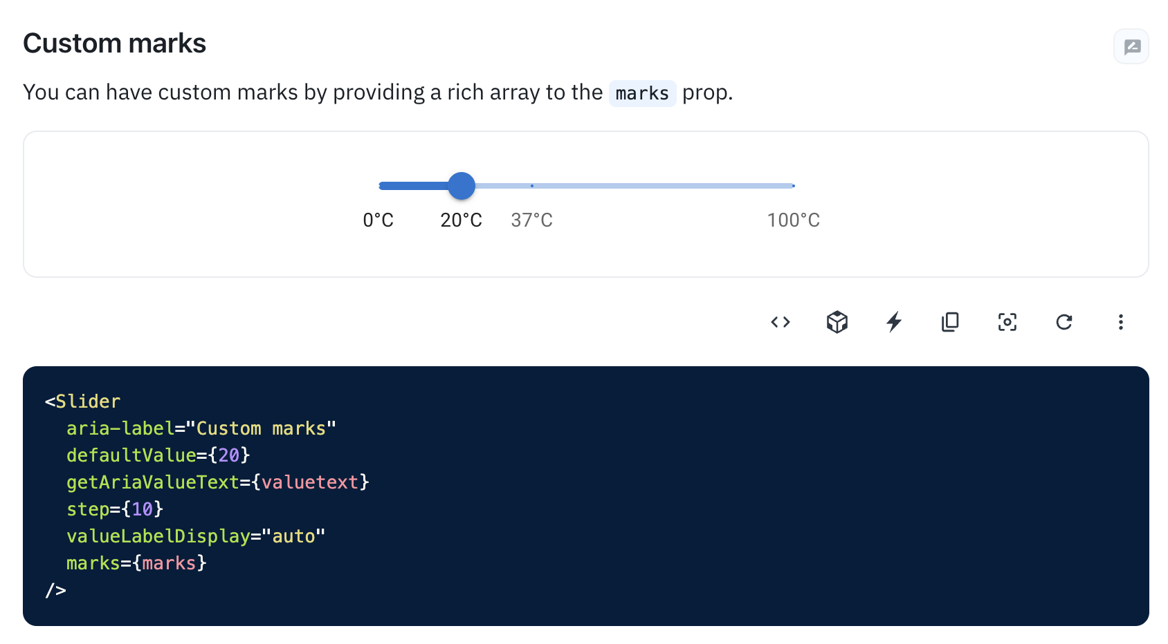 MUI Slider Custom Marks Not Showing. Expecting Boolean · Issue #1939 ...