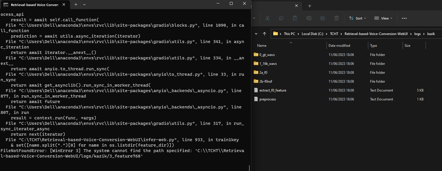 Training won't start - FileNotFoundError · Issue #504 · RVC-Project/Retrieval-based-Voice ...