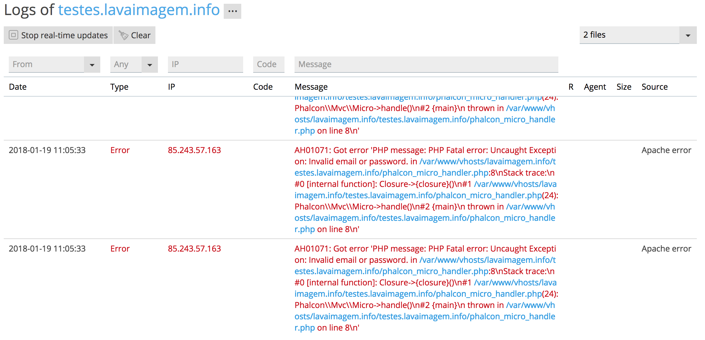 Phalcon 3.3 Micro error handler · Issue #13262 · phalcon/cphalcon · GitHub