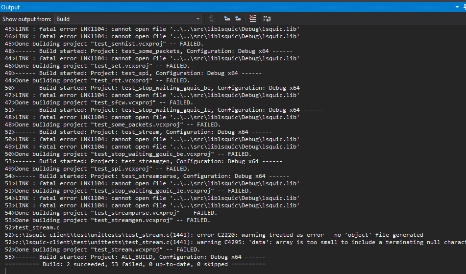 Build Failed · Issue 46 · Litespeedtech Lsquic · Github