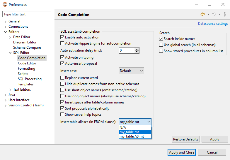 Auto-completion not working properly · Issue #16481 · dbeaver/dbeaver · GitHub