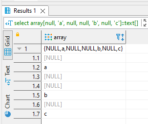 dbeaver 22.1.1 - issue with fix “Representation of arrays with NULL elements was fixed” · Issue ...