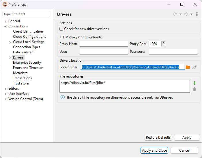 Error downloading driver libraries. · Issue #20753 · dbeaver/dbeaver · GitHub