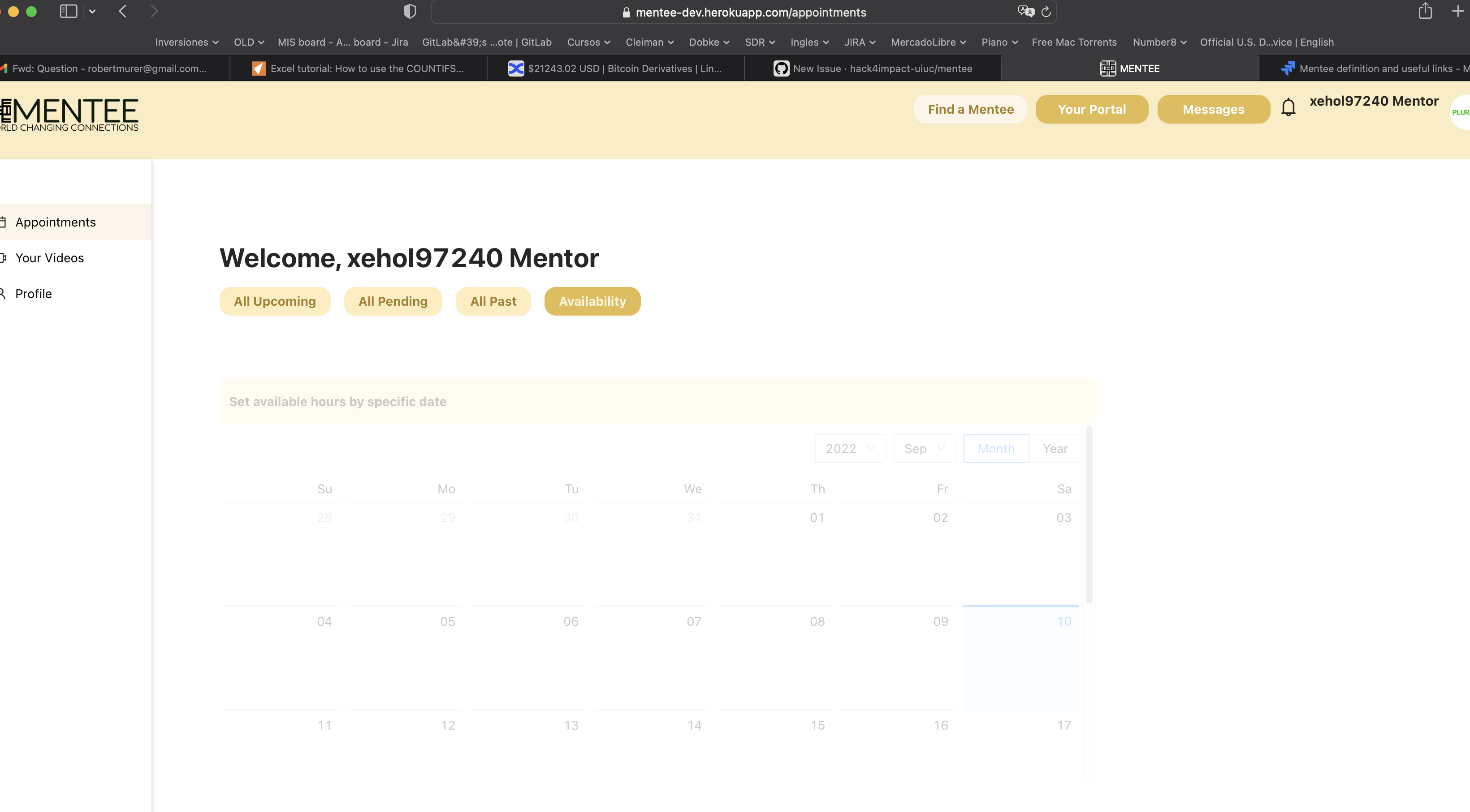 Mentor profiles not having calendar enabled, are al disabled · Issue #553 · hack4impact-uiuc ...