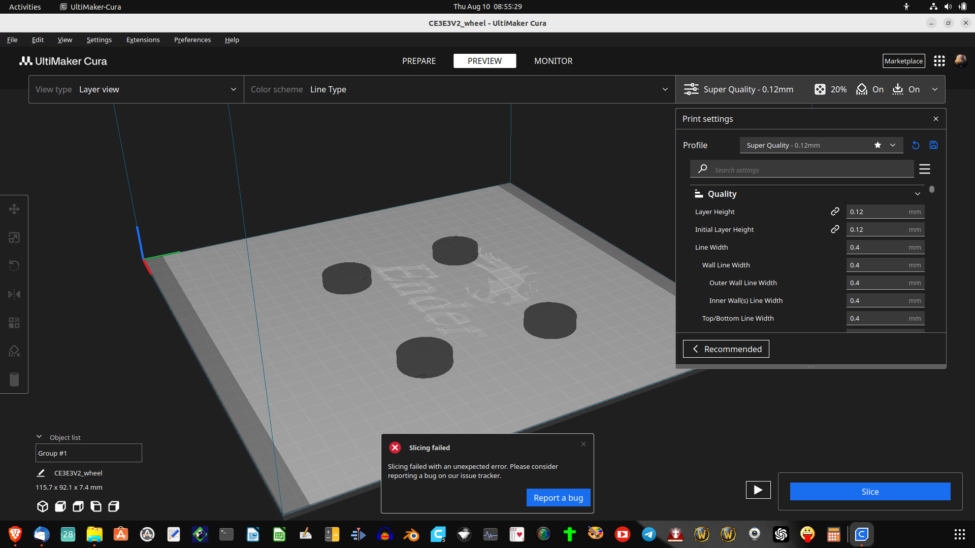unable to slice group (screenshot included) · Issue #16452 · Ultimaker/Cura · GitHub