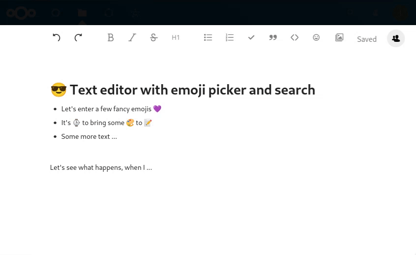 Make it easy to insert emojis · Issue #987 · nextcloud/text · GitHub