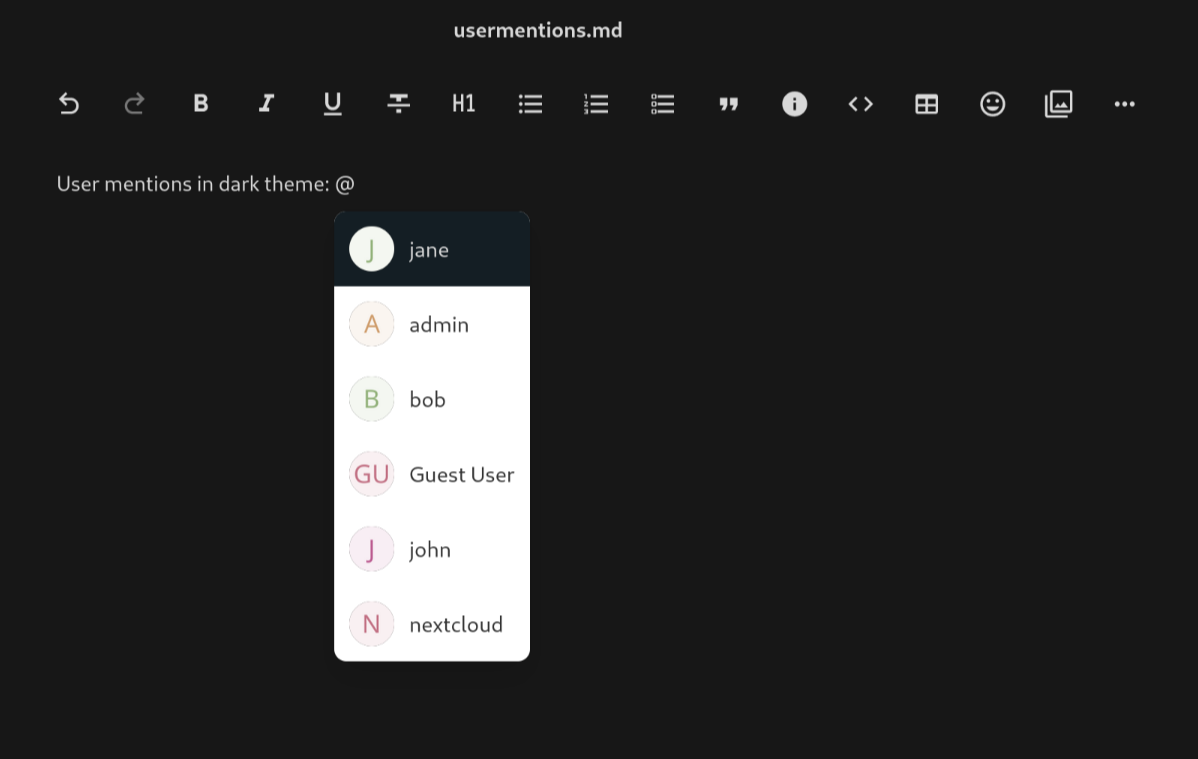 Suggestions list of user mentions has bright background in dark theme mode · Issue #3140 ...