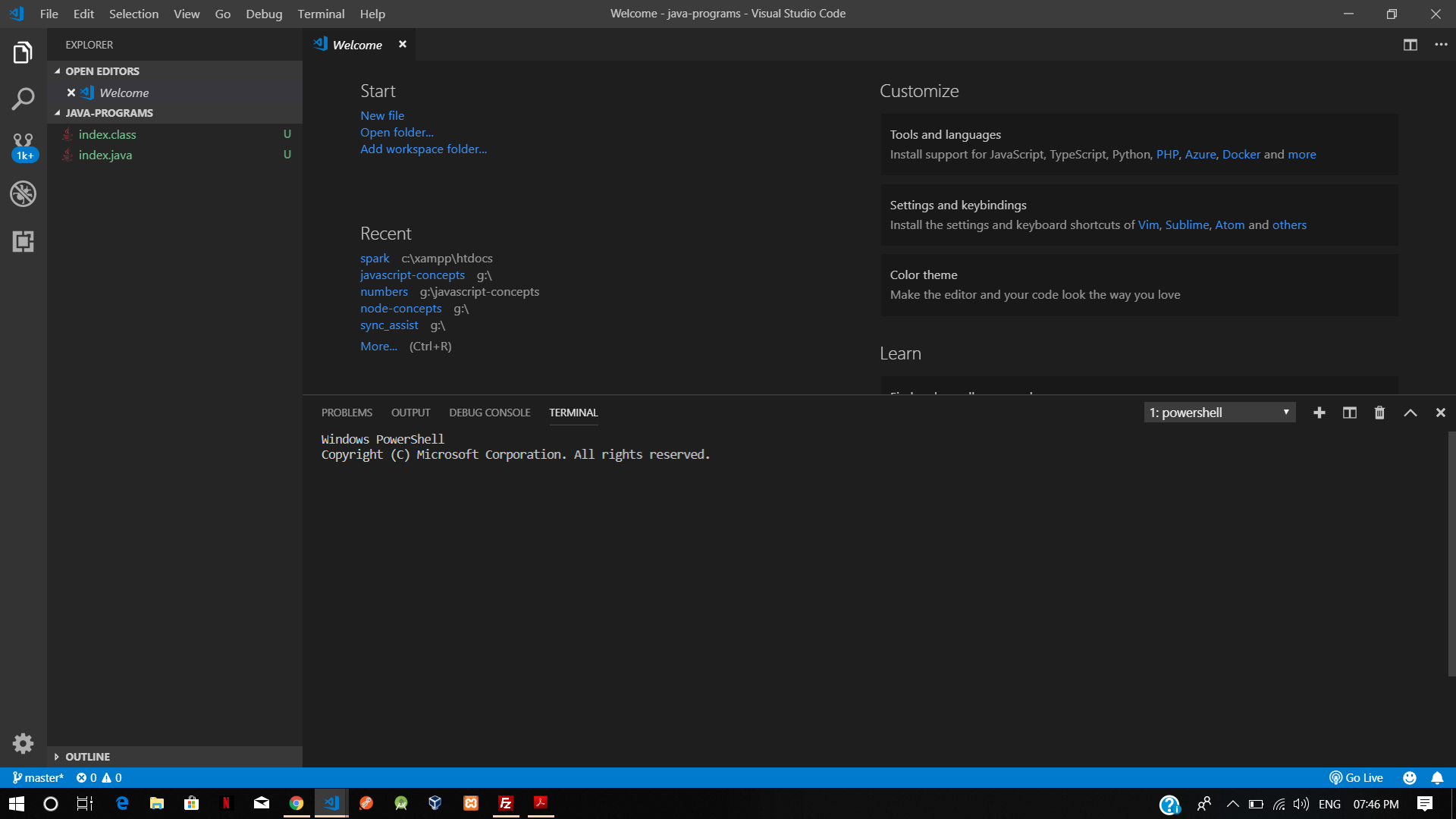 inbuilt Terminal doesn't show directory name at startup · Issue #63130 · microsoft/vscode · GitHub