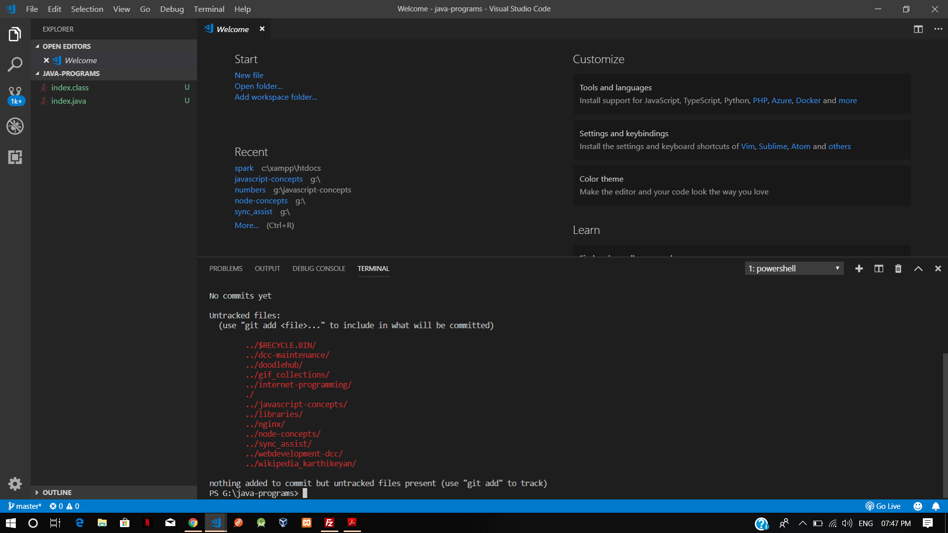 inbuilt Terminal doesn't show directory name at startup · Issue #63130 · microsoft/vscode · GitHub