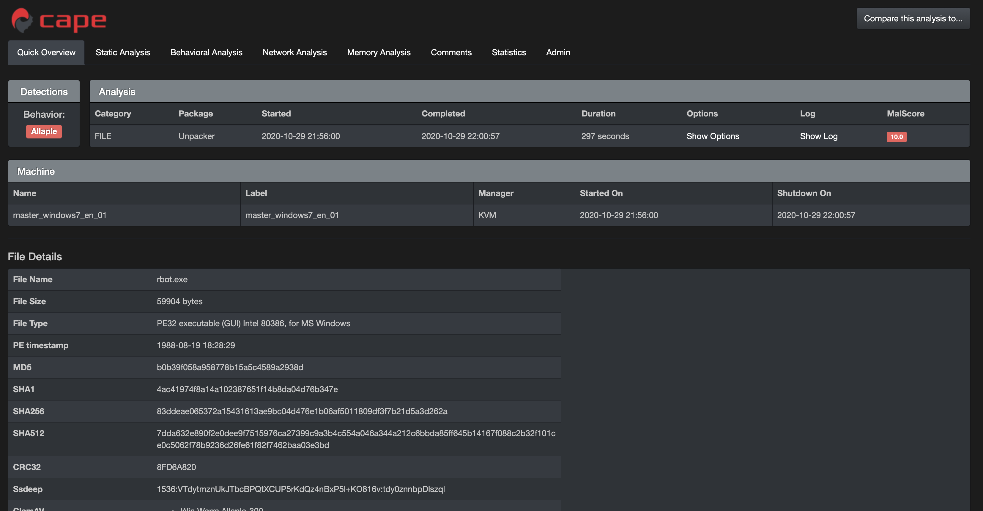 Missing distributed machines on CAPEv2 WebUI · Issue #341 · kevoreilly/CAPEv2 · GitHub