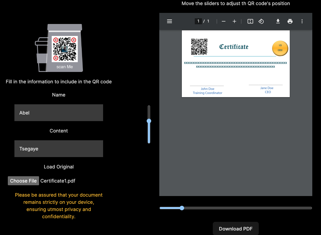GitHub - abeltsew/docQR-stamp: This app allows easy uploading of PDF files and adds QR code ...