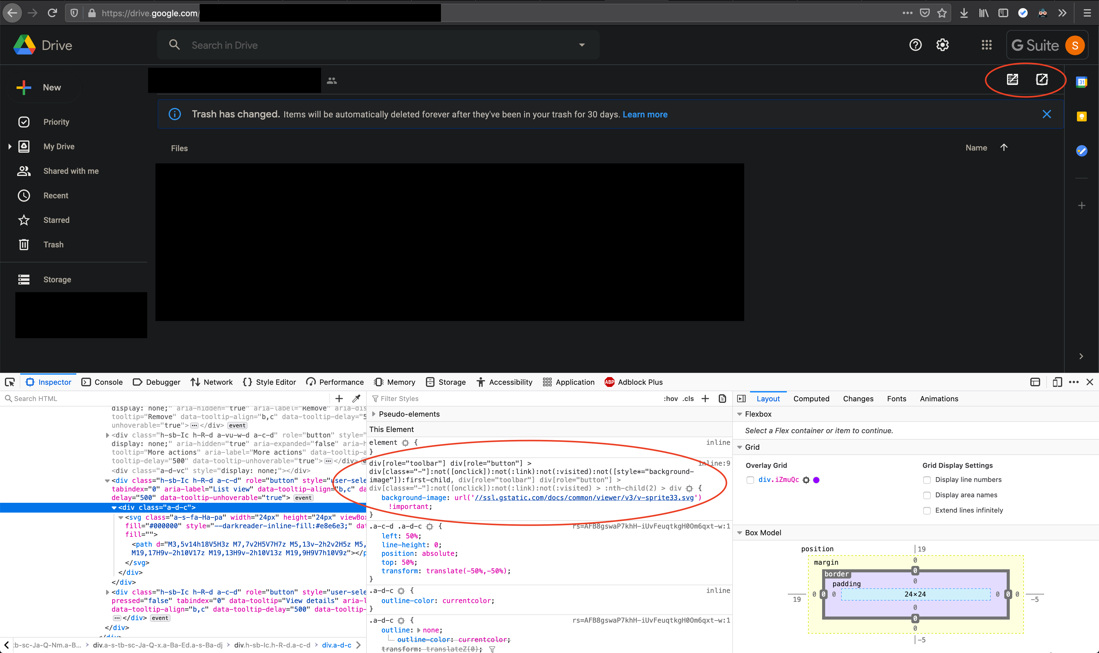 [Broken Website] Google Drive Icons issue · Issue #4227 · darkreader/darkreader · GitHub