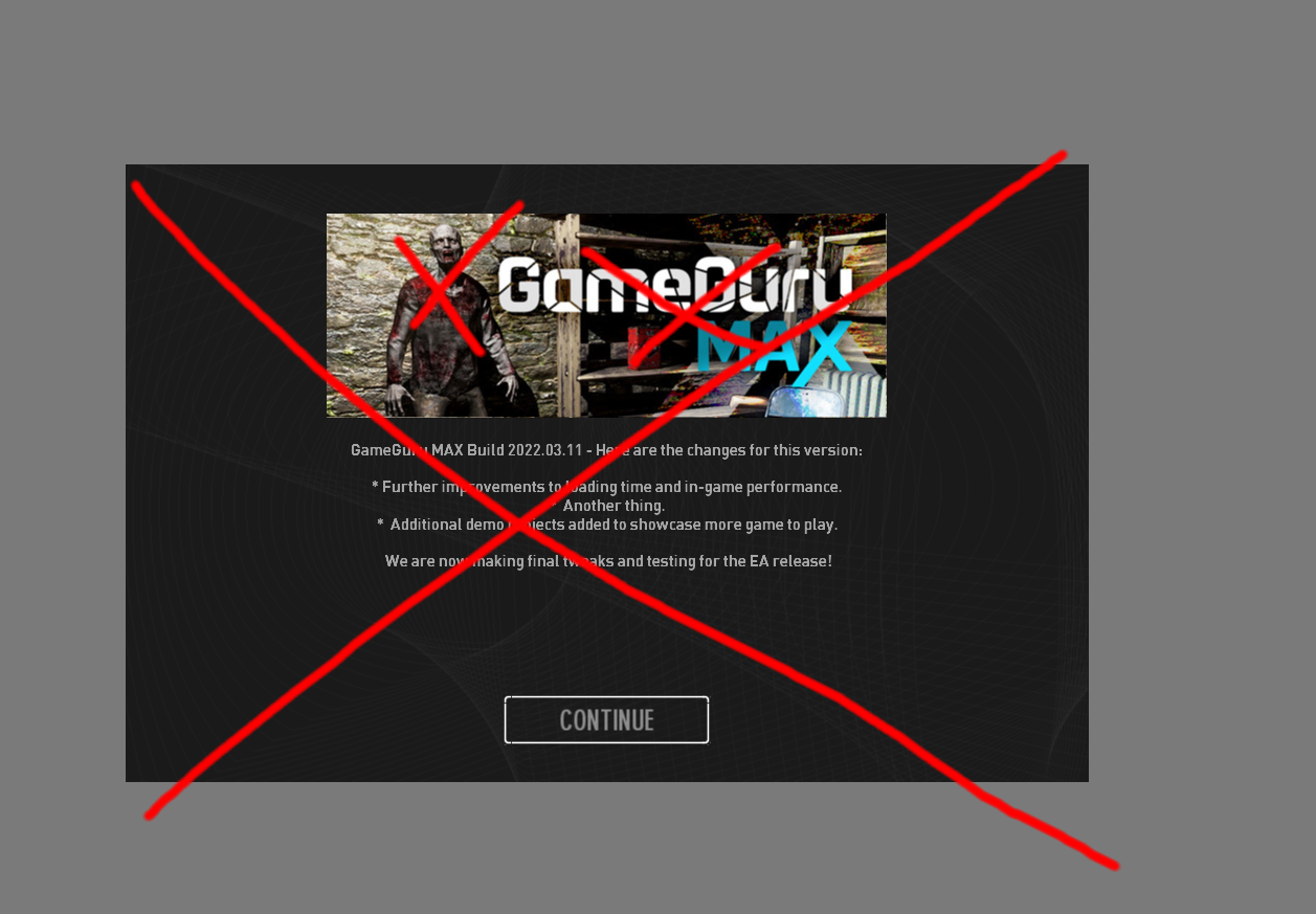 Update current ANNOUNCEMENT DIALOG so it appears earlier, and without zombie image · Issue #2432 ...