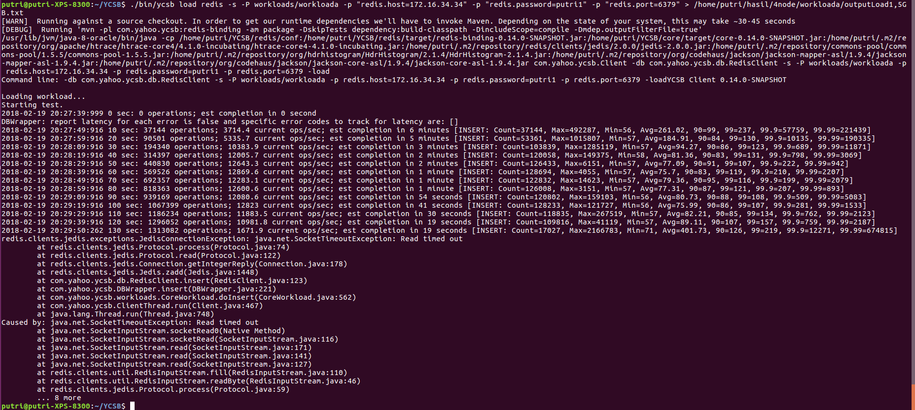 Read Timeout When Load Dataset In Redis Cluster Used Ycsb Benchmark · Issue 1107