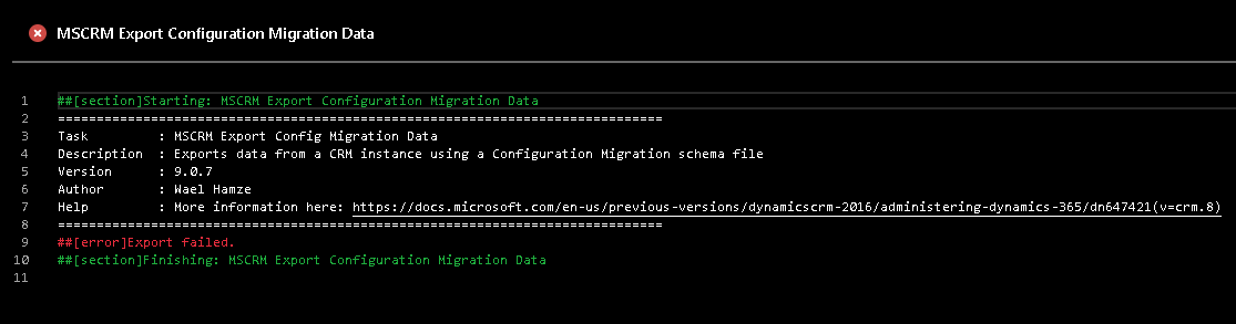 Issue with MSCRM Export Configuration Migration Data task · Issue #241 ...