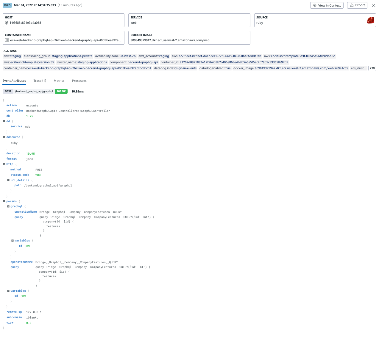 How to log/APM GraphQL API responses ? · Issue #1925 · DataDog/dd-trace-rb · GitHub