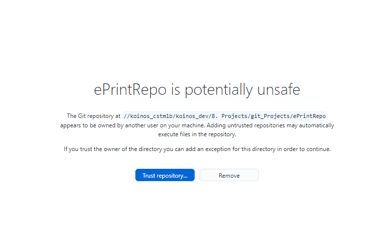 Cannot trust potentially unsafe repo · Issue #14384 · desktop/desktop ...