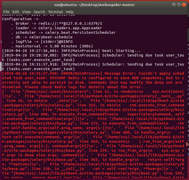 Message Error Couldnt Apply Scheduled Task Usertask Misconf Redis