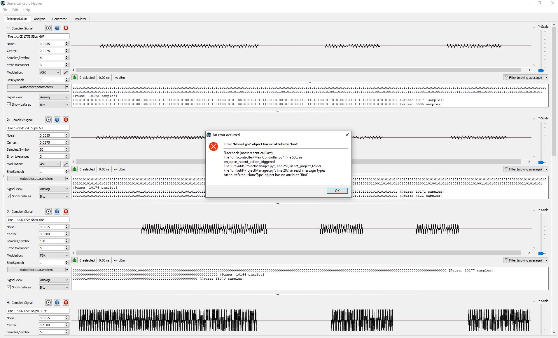 Failed to Execute Script 'main' recording a signal · Issue #1032 · jopohl/urh · GitHub