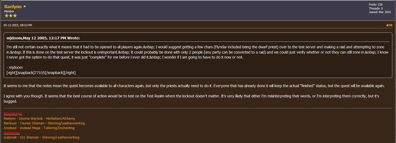 🐝 [Bug] Attunement to the Core · Issue #1313 · vmangos/core · GitHub