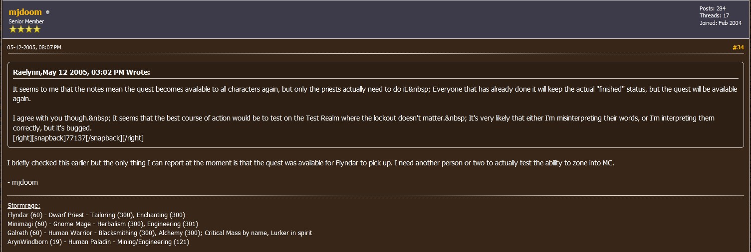 🐝 [Bug] Attunement to the Core · Issue #1313 · vmangos/core · GitHub