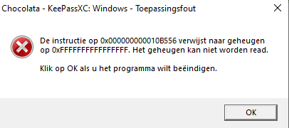 Windows Memory Error · Issue #5666 · keepassxreboot/keepassxc · GitHub