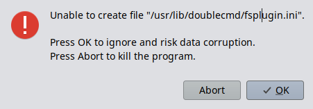 Unable to create file "/usr/lib/doublecmd/fsplugin.ini" · Issue #767 · doublecmd/doublecmd · GitHub