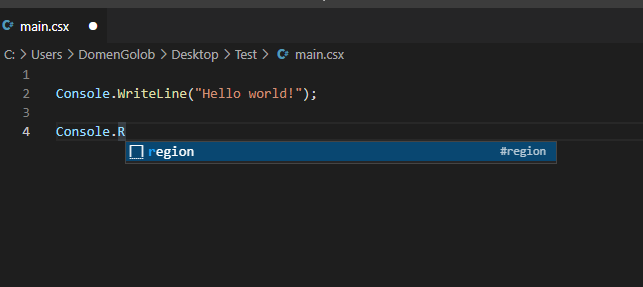 Suppor for single .cs (.csx) file · Issue #5062 · dotnet/vscode-csharp · GitHub