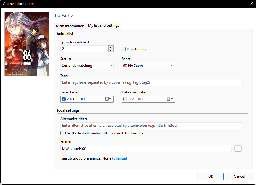 Taiga relations are not working for Mushoku Tensei and 86 · Issue #1034 · erengy/taiga · GitHub