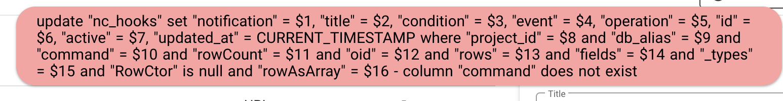 🐛 Bug: Updating an existing webhook leads to an error · Issue #1439 · nocodb/nocodb · GitHub