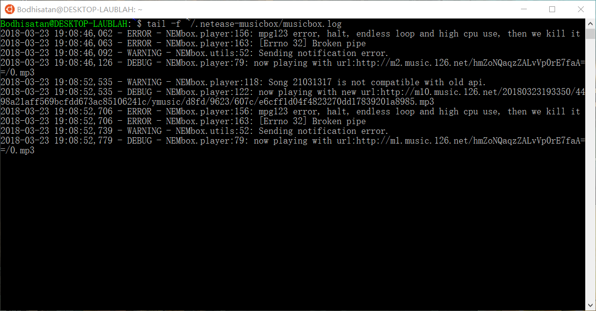 Windows里Linux子系统遇到的问题 · Issue #686 · darknessomi/musicbox · GitHub