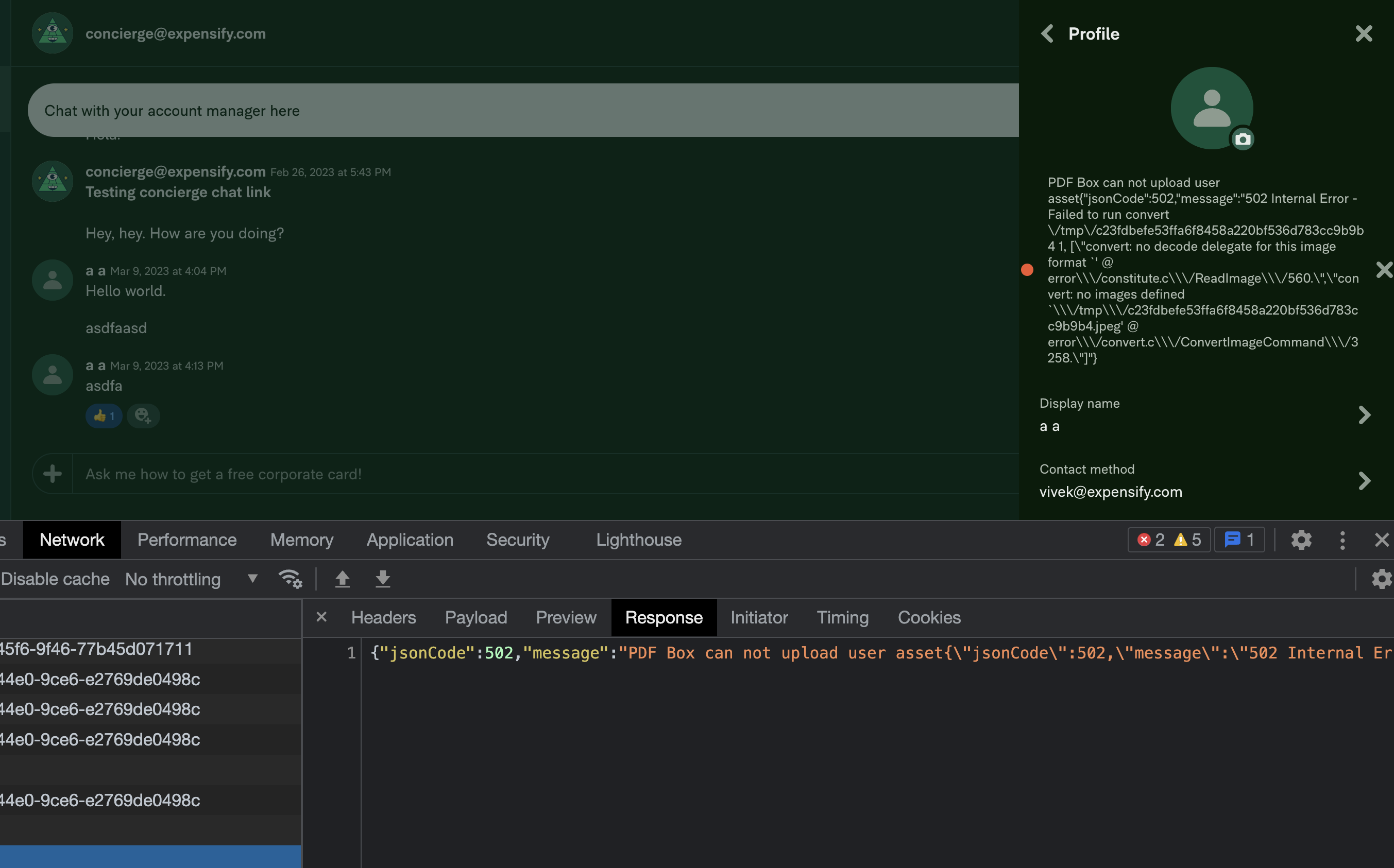 [HOLD for payment 2023-04-26] [$1000] Error message is displayed while ...