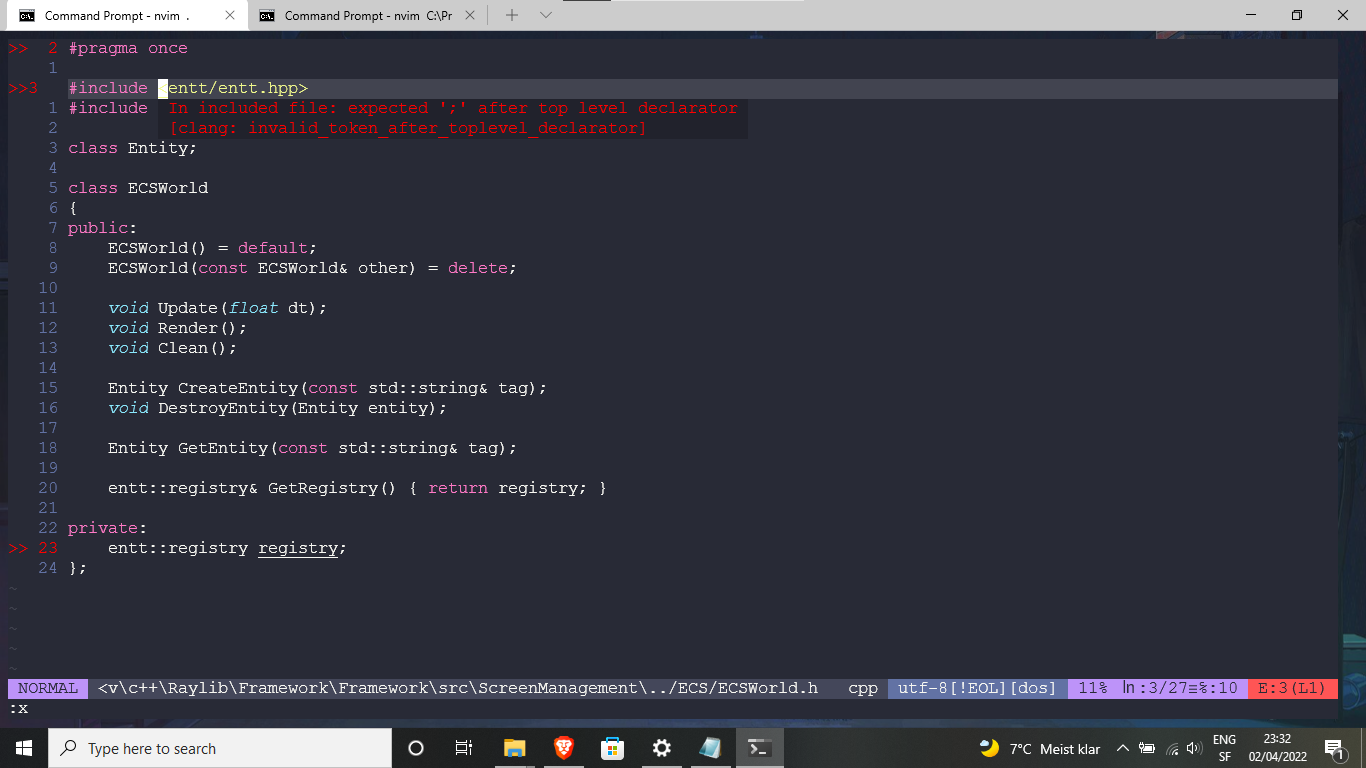 In Included File Expected After Top Level Declarator [clang Invalid Token After Toplevel