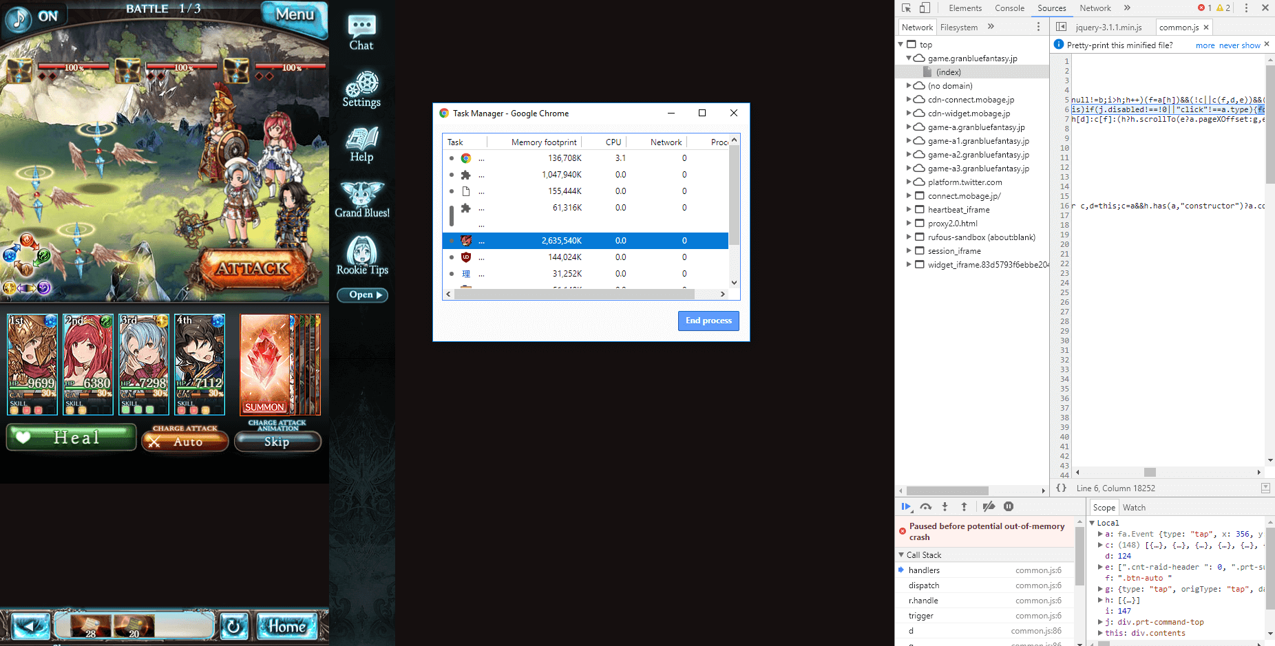 GBF's own memory leaks might be causing problems. · Issue #541 · Masuzu/ZooeyBot · GitHub