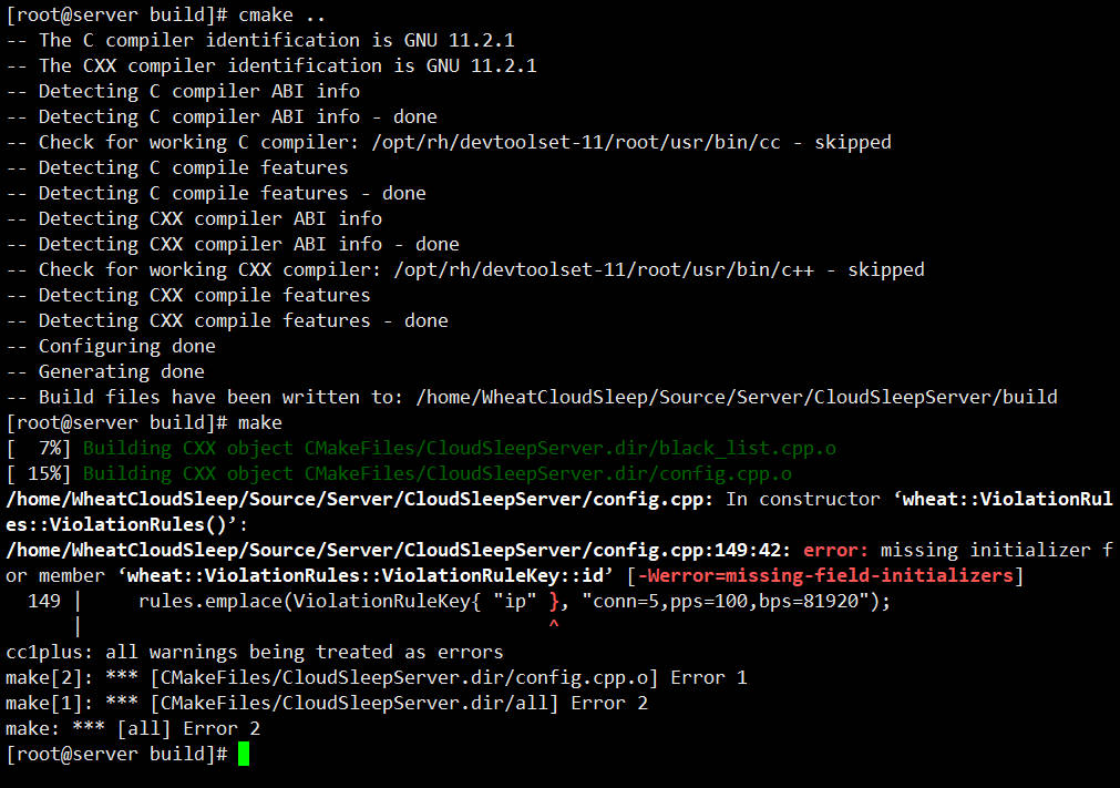 编译到room.cpp报错 · Issue #26 · WheatBox/WheatCloudSleep · GitHub